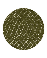 Marakesh Round rug in army greens – Kush Rugs
